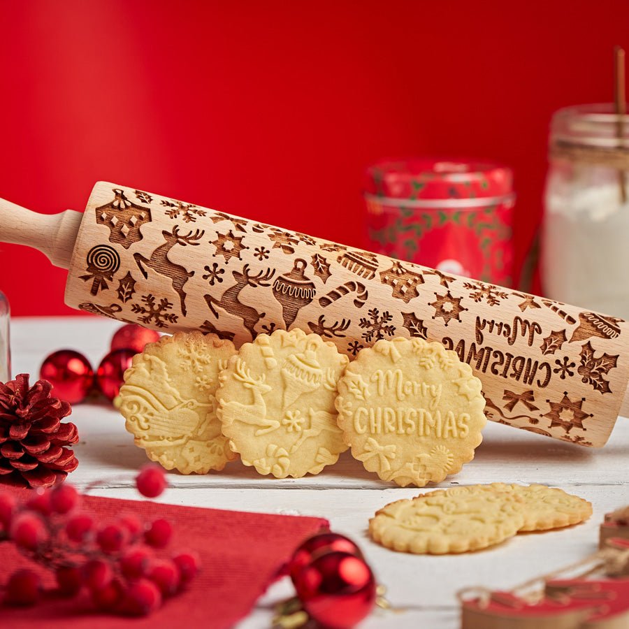 Pastrymade Christmas Santa Claus Embossed Rolling Pin - Christmas ...